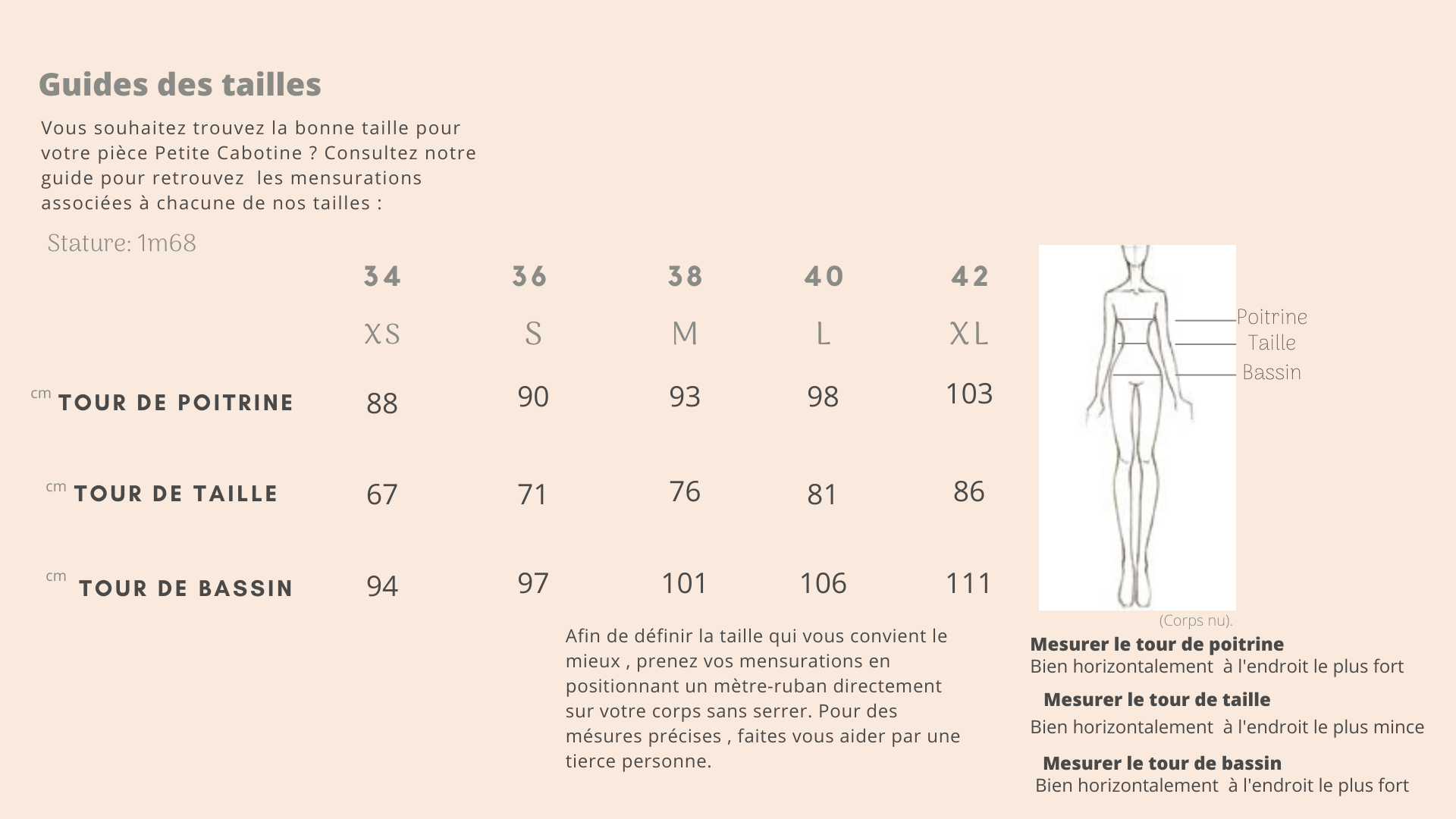 Guide des tailles – PETITE CABOTINE